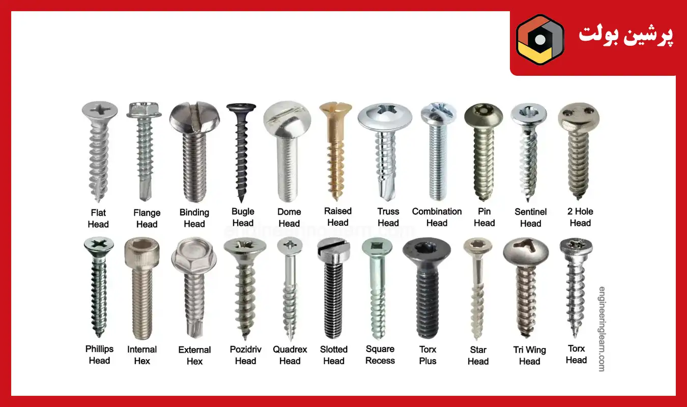 انواع پیچ | معرفی کامل انواع پیچ موجود در بازار | پرشین بولت ( راحمی )